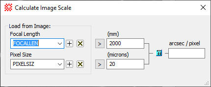 Mira Pro x64 User's Guide - Calculate Image Scale