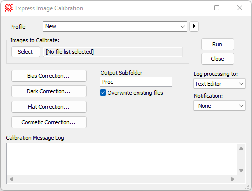 Mira Pro x64 User's Guide - Express Image Calibration