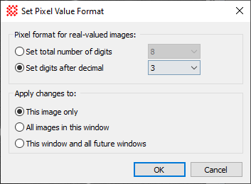 Mira Pro x64 User's Guide - Set Pixel Value Format